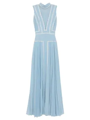 SAIID KOBEISY Crepe Georgette Dress - Blue