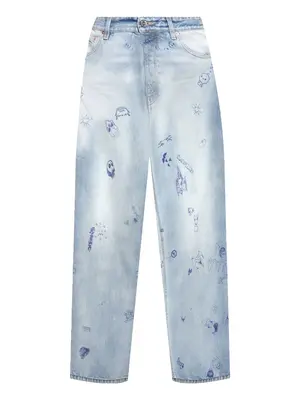 Vetements Printed Wide-leg Jeans - Blue