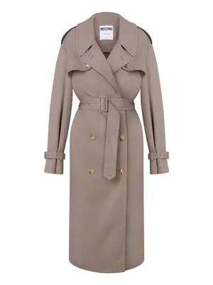 Moschino Gabardine Trench Coat - Brown