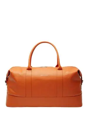 WANT Les Essentiels Kelowna Pebble-grained Leather Weekender Bag - Orange