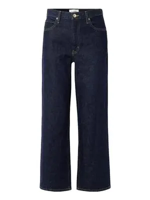FRAME The Hang Cropped Straight-leg Jeans - Blue