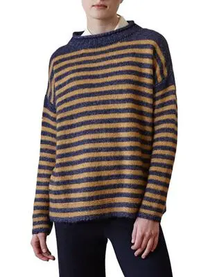 OYUN Striped Guernsey Sweater - Navy /golden