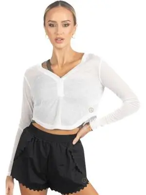 AKALIA Ashley Long Sleeve Top - White