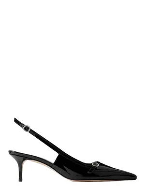 AeydĒ Saba Buckled Patent-leather Slingback Pumps - Black