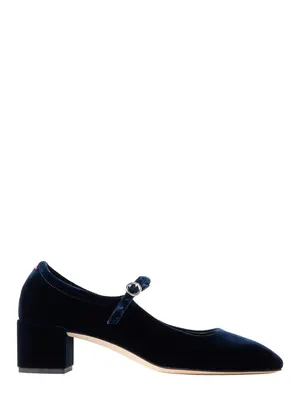 AeydĒ Aline Velvet Mary Jane Pumps - Blue