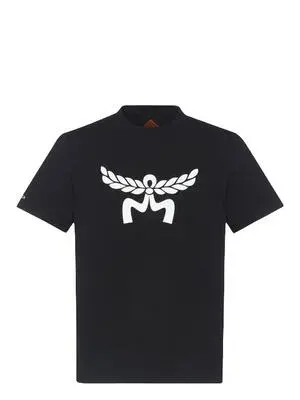 Mcm Laurel Logo Print T-shirt - Black
