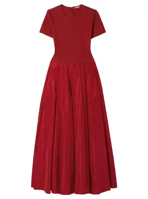 Staud Hopper Pleated Maxi Dress - Red