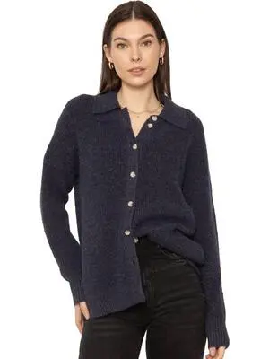 Central Park West Millie Oversized Sweater Polo - Navy