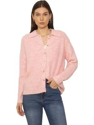 Central Park West Millie Oversized Sweater Polo - Pink Pink