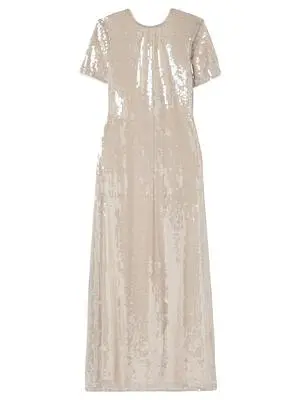 Staud Safi Sequined Tulle Maxi Dress - Neutrals