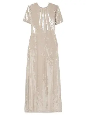 Staud Safi Sequined Tulle Maxi Dress - Off-white