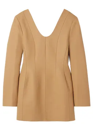 Carven Wool-twill Mini Dress - Neutrals