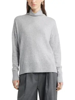 Nordstrom Oversize Cashmere Turtleneck Sweater - Grey Silk Heather