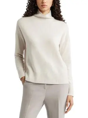 Nordstrom Oversize Cashmere Turtleneck Sweater - Ivory Sand