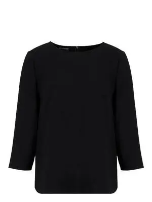Emporio Armani Envers-satin 3/4 Sleeve Blouse - Black