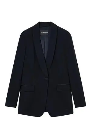 EMPORIO ARMANI Single-Breasted Blazer In Envers Satin