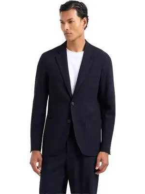 Giorgio Armani Upton Line Single-breasted Jacket - Blue