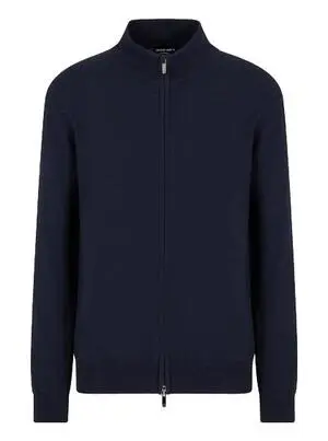 Giorgio Armani Zipped Cashmere Cardigan - Blue