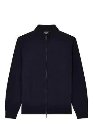 Giorgio Armani Zipped Cashmere Cardigan - Blue