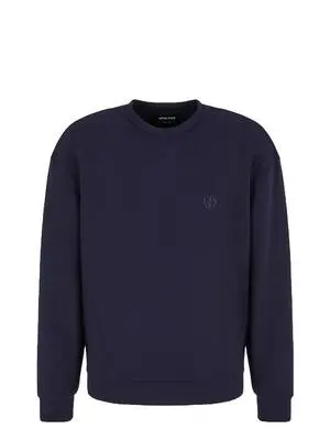 Giorgio Armani Cotton And Cashmere Crew-neck Sweatshirt - Blue