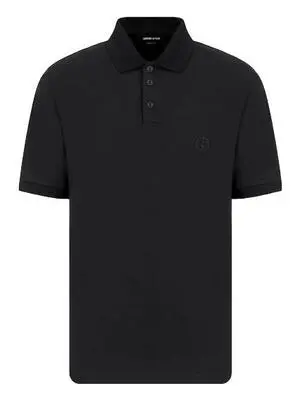 Giorgio Armani Stretch Cotton Piqué Polo Shirt - Black