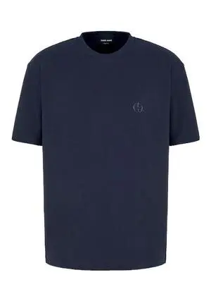 Giorgio Armani Cashmere And Cotton Interlock Crew-neck T-shirt - Blue