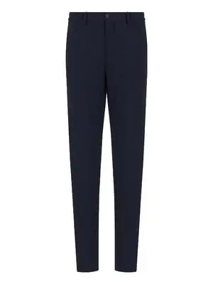 Giorgio Armani Two-way Stretch Wool-canvas Trousers - Blue