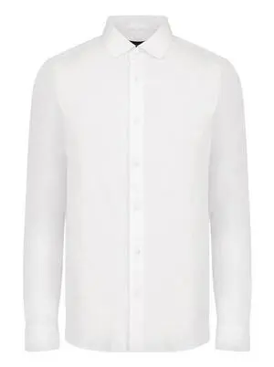 Emporio Armani Asv Lyocell-blend Jersey Shirt - White