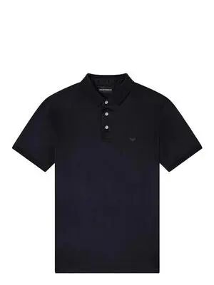 Emporio Armani Asv Lyocell-Blend Jersey Polo Shirt Navy
