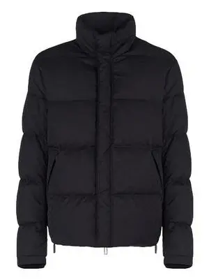 Emporio Armani Quilted Puffer Jacket With Jacquard Eagle - Black