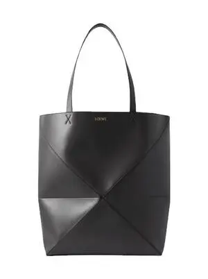 Loewe Loewe Puzzle Fold Large Leather Tote Gray