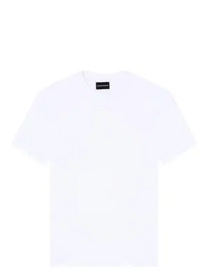 Emporio Armani Jersey T-shirt With Jacquard Logo - White