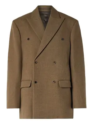 CARVEN CARVEN Oversized Wool-Twill Double-Breasted Blazer