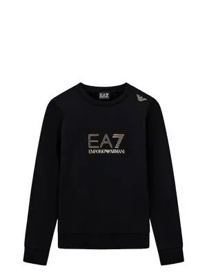 EA7 Evolution Stretch Viscose-blend Crew-neck Sweatshirt - Black