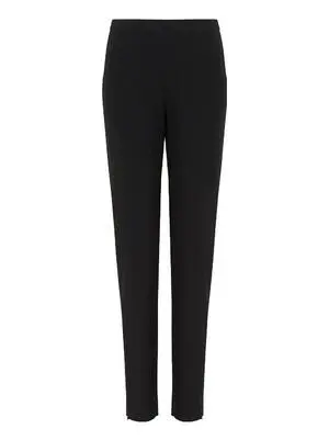 Giorgio Armani Wool Crepe Trousers - Black