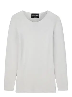 Giorgio Armani Links-stitch Viscose Jumper - White