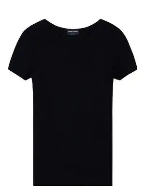 Giorgio Armani Links-stitch Viscose Jumper - Black