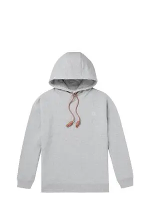 Loewe Logo-embroidered Cotton-jersey Hoodie - Gray
