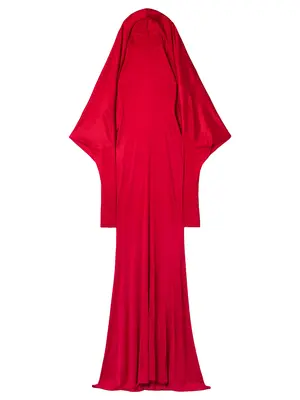 SALON 1884 Dominique Silk-satin Jersey Halterneck Gown - Red