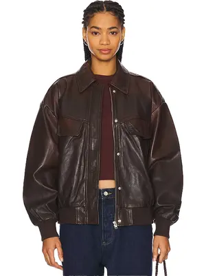 LAMARQUE Trevanna Leather Jacket - Rub Off Brow