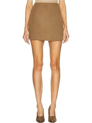 L'academie Milly Wool Mini Skirt - Olive