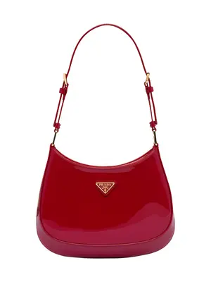 Prada Patent Leather Cleo Shoulder Bag Red