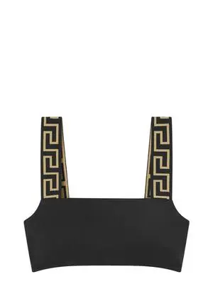 Versace Greca Border Bikini Top - Black
