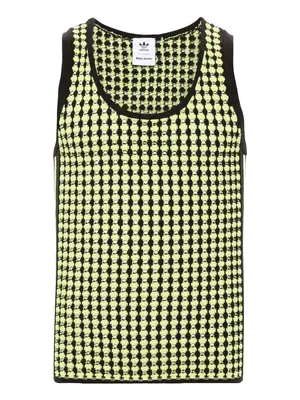 Adidas X Wales Bonner Houndstooth Crochet-knit Vest - Brown