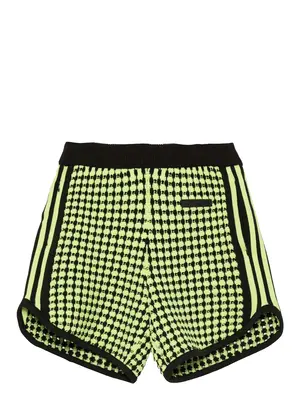 Adidas X Wales Bonner Houndstooth Crochet-knit Shorts - Brown