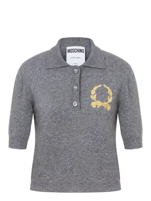 Moschino Embroidered Polo Shirt - Grey