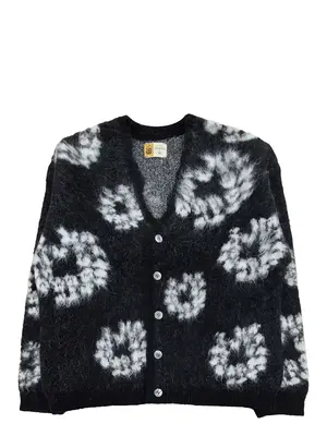 Denim Tears X Stussy Playing Card Suits Cardigan - Black