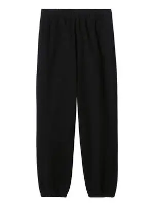 Burberry Check Label Cotton Jogging Pants - Black