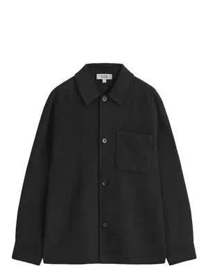 Cos Double-faced Wool Overshirt - Black