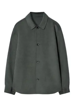 Cos Double-faced Wool Overshirt Green